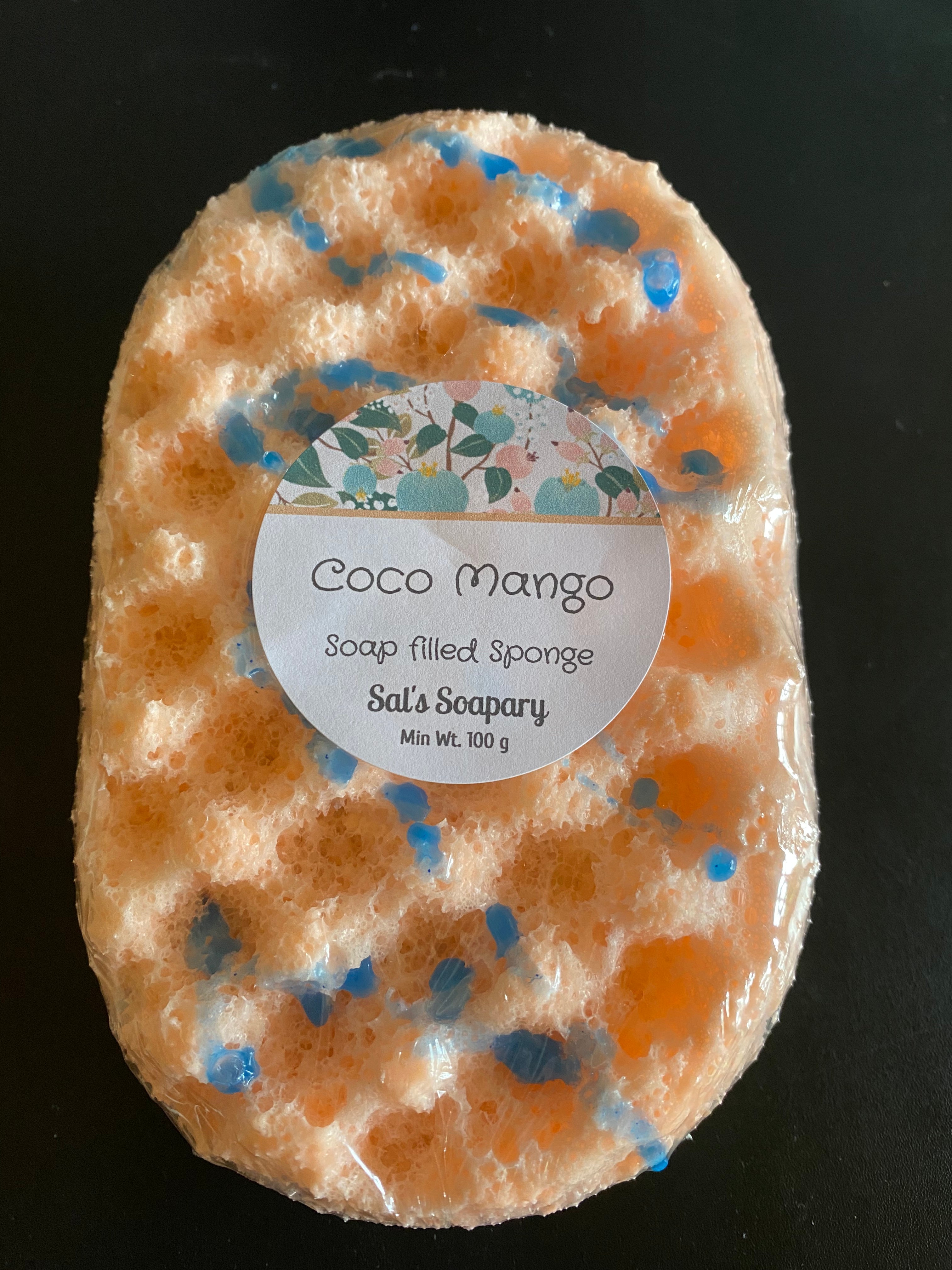 Coco Mango Soap Filled Sponge | Sal’s Soapary
